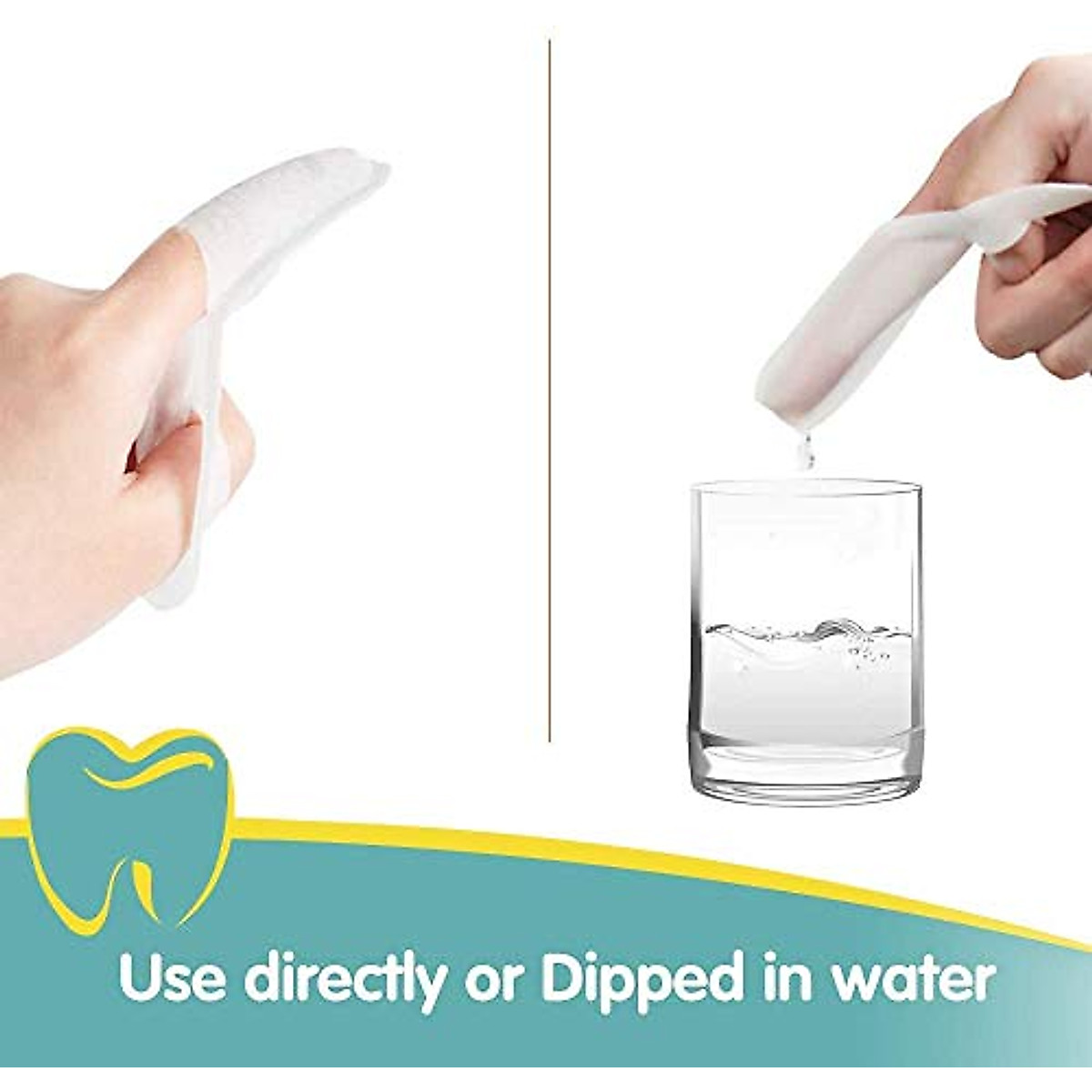 Tongueclear Baby Dry Wipes | Tooth and Gum Wipes | Baby Tongue Cleaner | Stage 1 Birth to First Teeth | 0-36 Months | 60 Count