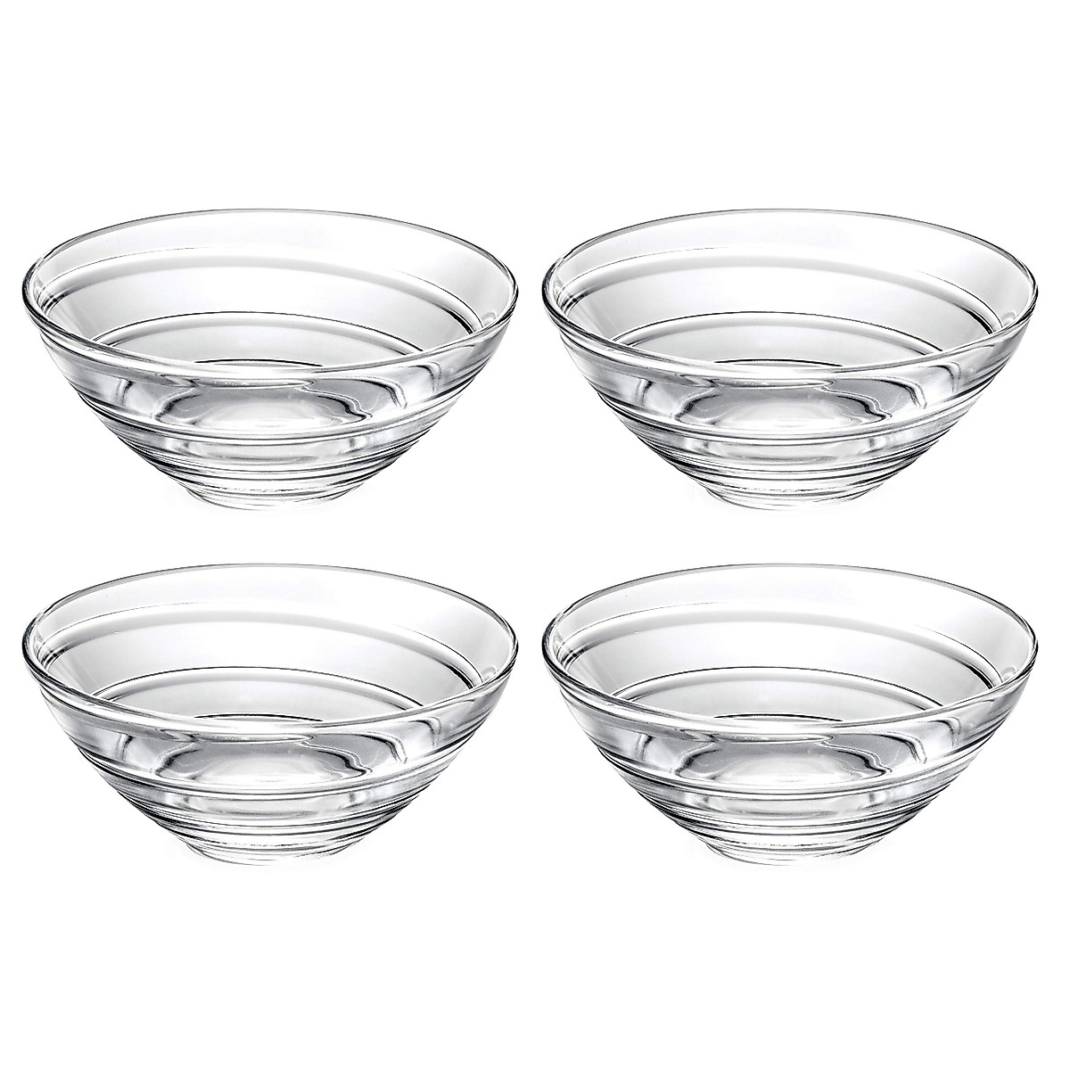 Barski Glass Bowl - For Dessert - Salad - Pasta - Fruit - Nuts - Chocolate - Set of 4 Bowls - Designed - 6.25" Diameter - Made in Europe