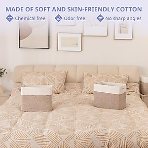 OIAHOMY Storage baskets for Shelf, Toy Storage Basket, Collapsible Storage Bins, Blanket Basket Living Room, Closet Storage for Bedroom, 15 x 9.8 x 11.8 Inches-Pack of 2-Brown