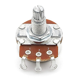 Long Split Shaft 18mm Guitar Potentiometers A500K-OHM Big Control Pots for Electric Bass Guitar Pack of 5