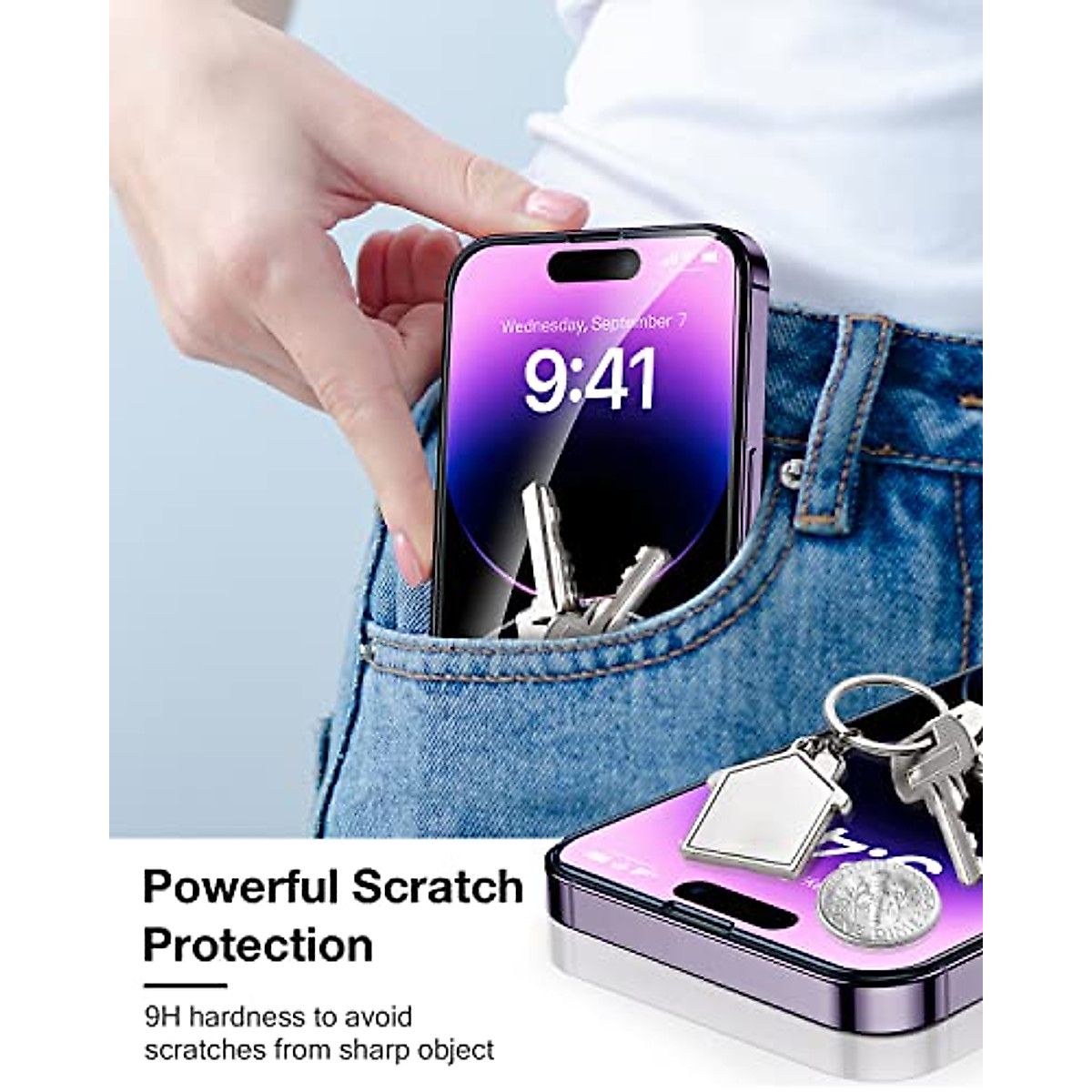 EGV 3 Pack Screen Protector for iPhone 14 Pro Max 6.7-inch, 9H Hardness iPhone 14 Pro Max Tempered Glass Cover With Align Frame, Clear Protective Glass Screen, Case Friendly, Easy Install, Bubble Free