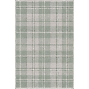 Well Woven Apollo Flatwoven Plaid Green 3'3" x 5' Area Rug