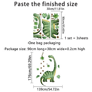 NXUEBDU Large Dinosaur Wall Decals for Boys Bedroom Dino Footprints Wall Stickers Peel and Stick Baby Toddler Kids Room Wall Decor Murals for Nursery Daycare Classroom Decoration (KL-BM2063)