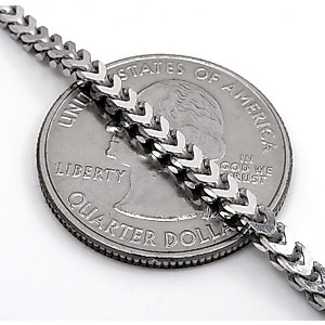 PORI JEWELERS Sterling Silver Italian 2.5mm Franco Square Box Link - Made in Italy - Available in Silver - (20", 2.5MM Silver)