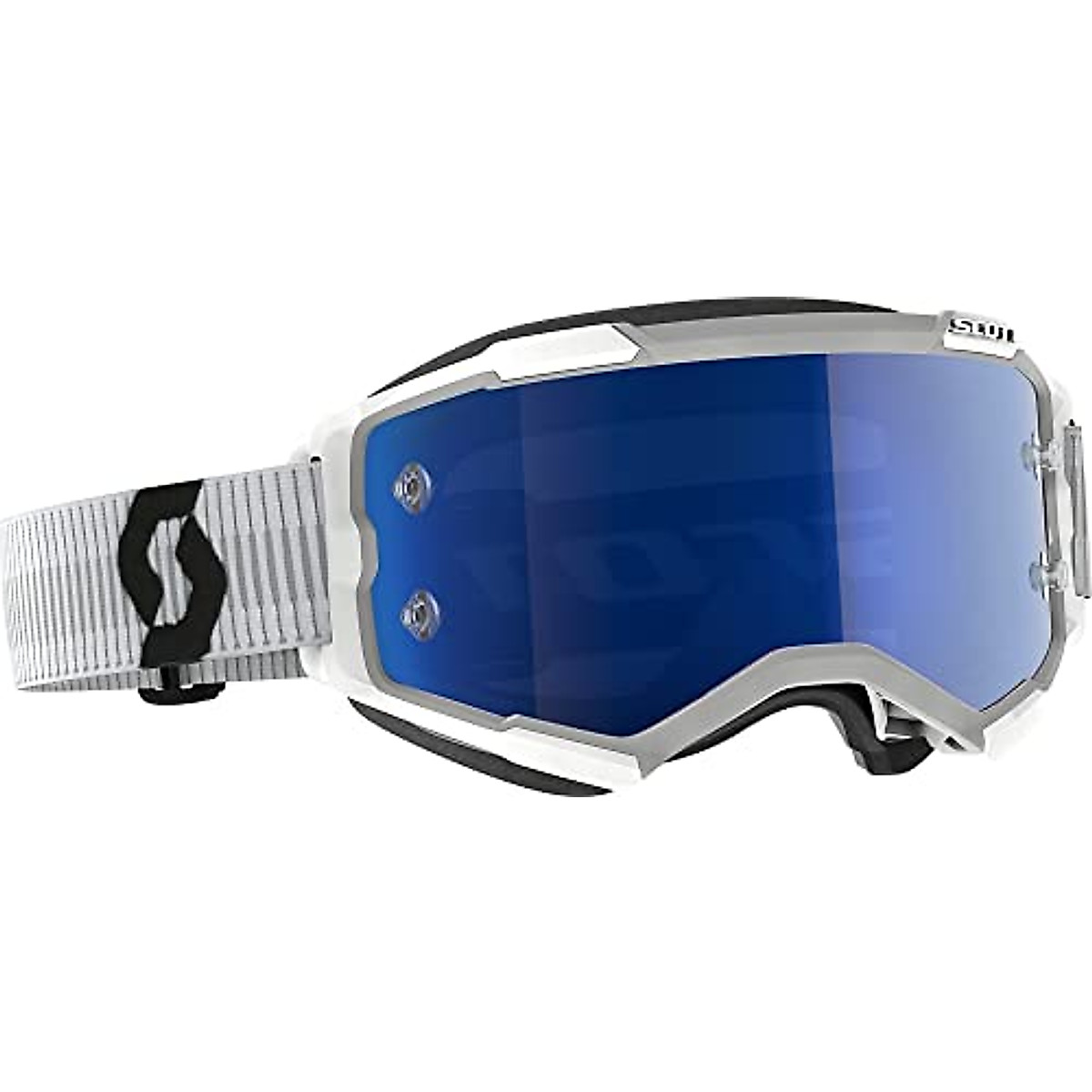 Scott Fury Goggles OSFM White/Blue Chrome Works Lens