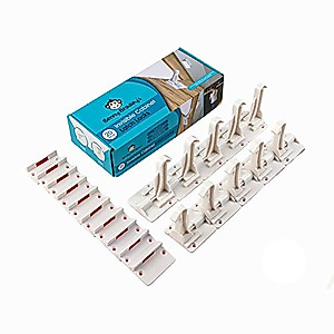 Upgraded Invisible Baby Proofing Cabinet Latch Locks (10 Pack) - No Drilling or Tools Required for Installation, Works with Most Cabinets and Drawers, Works with Countertop Overhangs, Highly Secure