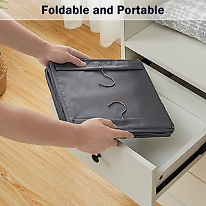 YOUDENOVA Hanging Closet Organizer, 6-Shelf Closet Hanging Shelves, Grey