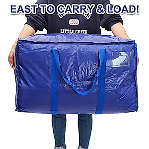 6-Pack Extra Large Moving Bags Heavy Duty Reusable Moving Storage Bag Boxes Totes Bags Containers for Space Saving Storage, Carrying, Travelling, College Dorm Packing, Blue