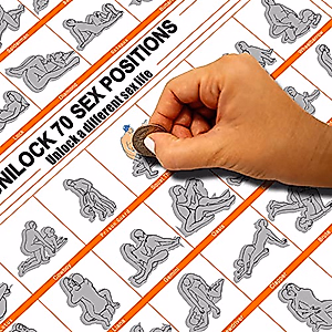 Trmbacy DIY Ŝẹx Posture Diagram Scratch-Off Chart 70 Phallenging Poses Wall Poster 14 x 20 Inch