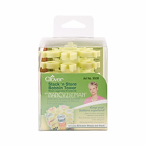 Clover Stack 'n Store Bobbin Tower W/Nancy Zieman-3.5"X3.75"