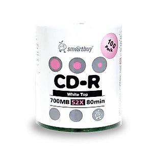 Smart Buy White Top CD-R 500 Pack 700mb 52x Blank Recordable Discs, 500 Disc, 500pk