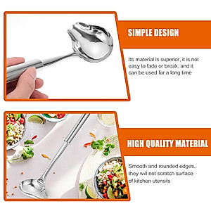 Angoily 2pcs Stainless Steel Sauce Drizzle Spoon Mint Sauce Ladle Sauce with Spout for Home Kitchen Restaurant Silver