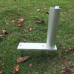 FFfeily Umbrella Holder Ground Garden Grass Umbrella Anchor for Pole Diameter Below 3cm/1.18inch Silver Aluminum Alloy Patio Umbrella Stand Stake
