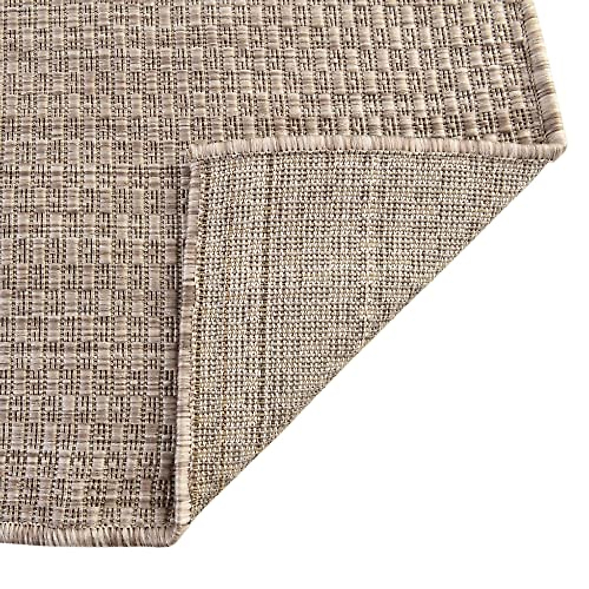 Unique Loom Collection Casual Transitional Solid Heathered Indoor/Outdoor Flatweave Area Rug, Rectangular 4' 0" x 6' 0", Beige