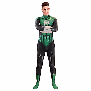 Halloween DC Comics Men's Green Suit Lycra Spandex Green Lantern Costumes for Adult Mens