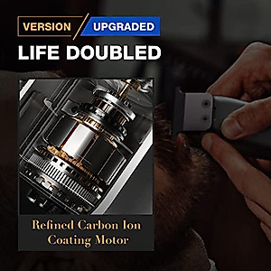 SUPRENT® Professional Hair Clippers for Men, Hair Cutting Kit & Zero Gap T-Blade Trimmer Combo, Cordless Barber Clipper Set with LED Display for Mens Gifts (Silver)