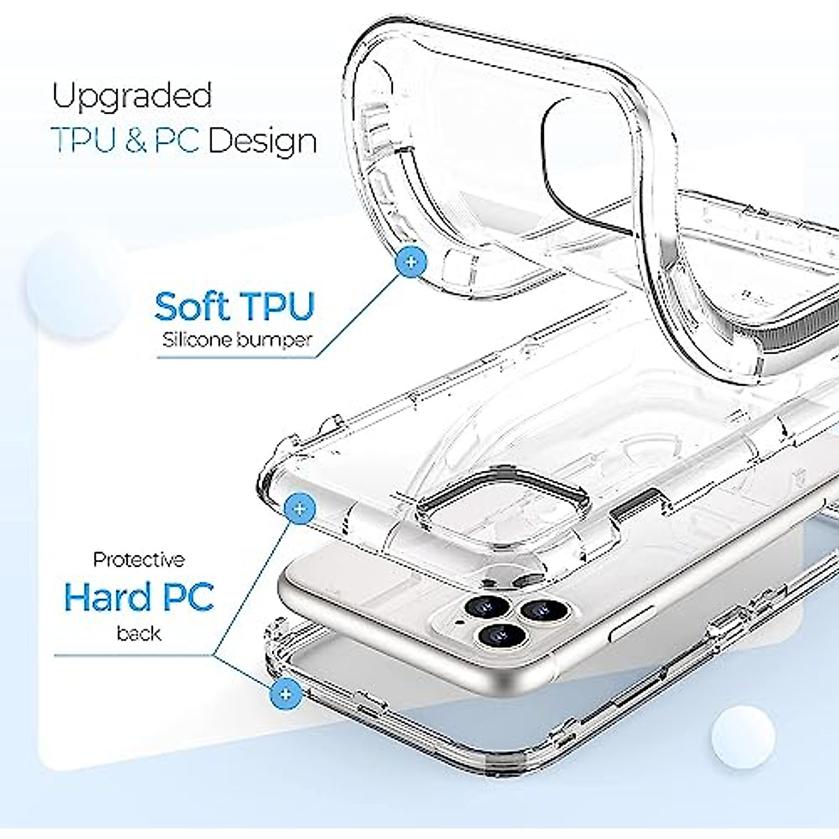 ORIbox for iPhone 14 Pro Max Case Clear, [10 FT Military Grade Drop Protection], Transparent Heavy Duty Shockproof Anti-Fall Case for iPhone 14 Pro Max Phone Case,6.7 inch,3 in 1, Crystal Clear