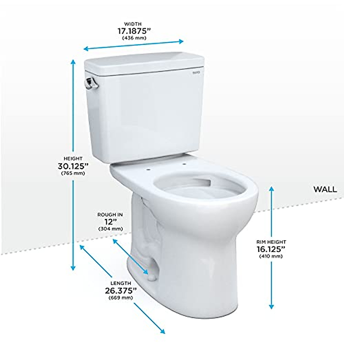TOTO Drake Two-Piece Round 1.6 GPF Universal Height TORNADO FLUSH Toilet with CEFIONTECT, Cotton White - CST775CSFG#01