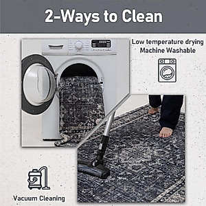 Softtrug Large Area Rug 8x10 Ft for Bedroom Living Room, Non-Slip Foldable Machine Washable Waterproof, Plush Soft for Office Dining Room Kids, Fluffy Easy to Clean, Decor Aesthetic, Dark Grey