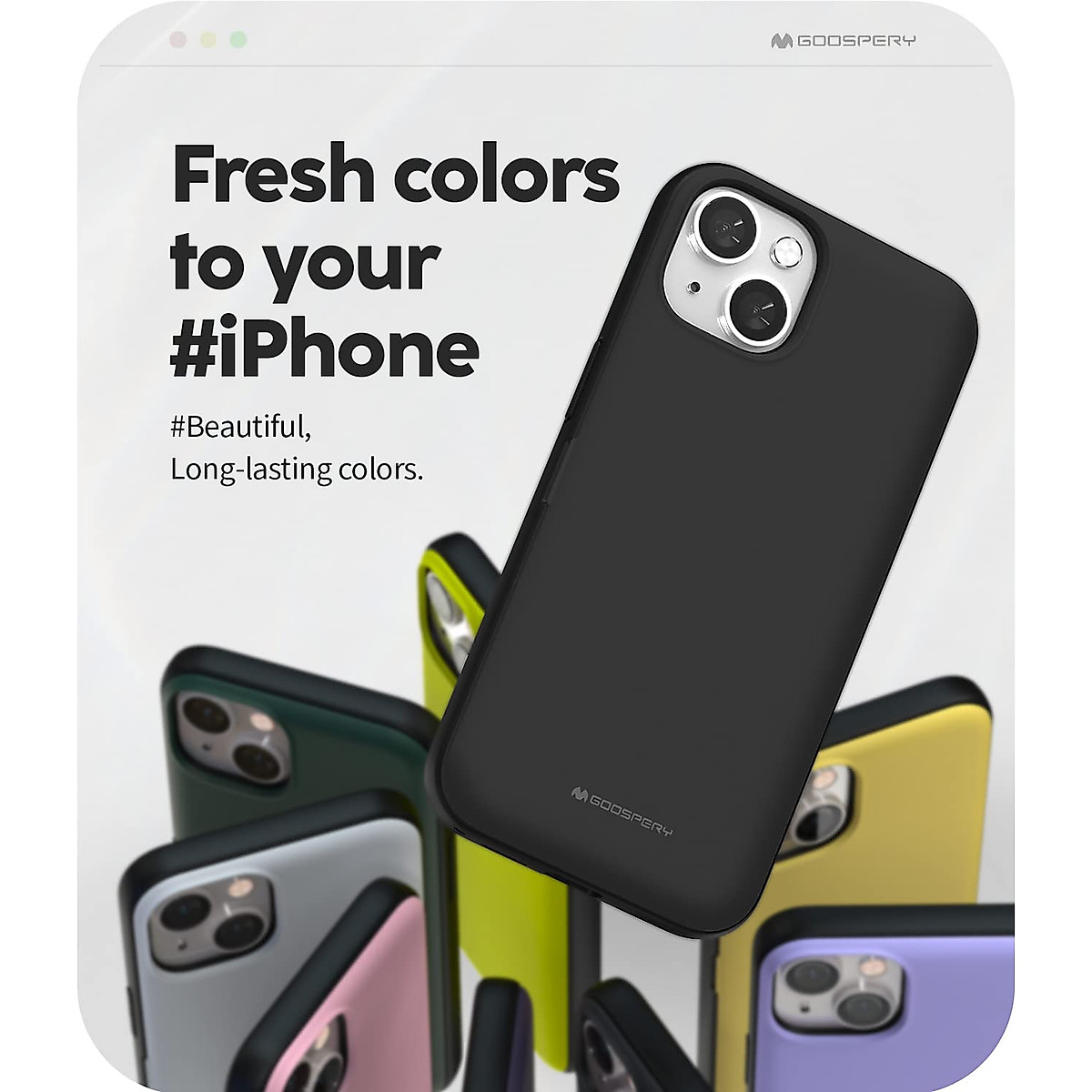 GOOSPERY Magnetic Door Bumper Compatible with iPhone 15 Case, Card Holder Wallet Easy Magnet Auto Closing Protective Dual Layer Sturdy Phone Back Cover - Black