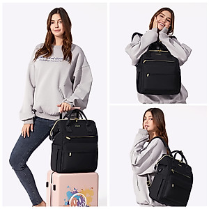 LOVEVOOK Laptop Backpack Purse for Women Waterproof Teacher Nurse Bag, 17.3 inch Work laptop Bag with USB Port, Business Travel Computer Backpack