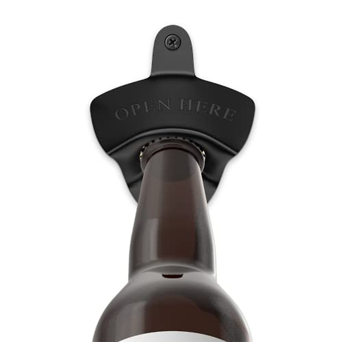 ORBLUE Wall-Mounted Bottle Openers - Stainless Steel, Mountable Beverage, Beer, Soda Caps Remover - Mounting Hardware Included, 2-Pack, Black