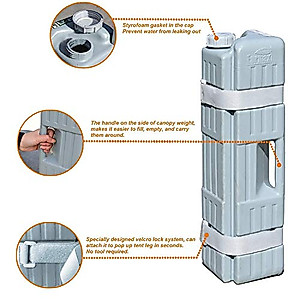 Eurmax USA Universal Upgraded Water Weight Heavy Duty Feet Leg Weights Bag for Gazebo Shelter,Pop up Canopies Instant Tents(4 Pcs Weights)
