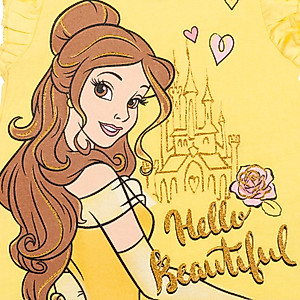 Disney Princess Belle Toddler Girls T-Shirt and French Terry Shorts Outfit Set 3T