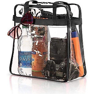 UEOE Clear Tote Bag, Stadium Approved Transparent Bags Security Travel Bag Gym See Through Bag, 30 * 30 * 10cm