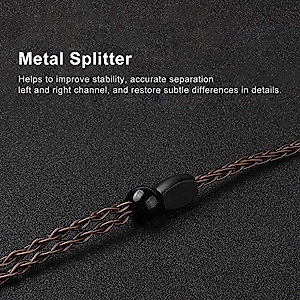 okcsc T4 2pin 0.75mm Earphones Cable IEM Headphones Upgrade Replacement Cable 8 Cores 6N OCC Copper Wires with 3.5mm Stereo Jack Plug-0.75mm,3.5mm Plug