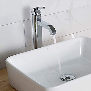 KRAUS Ramus™ Single Handle Vessel Sink Bathroom Faucet in Satin Nickel, KVS-1007SN