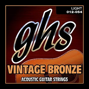 GHS Strings VN-L Vintage Bronze Acoustic Guitar Strings, Light (.012-.054)
