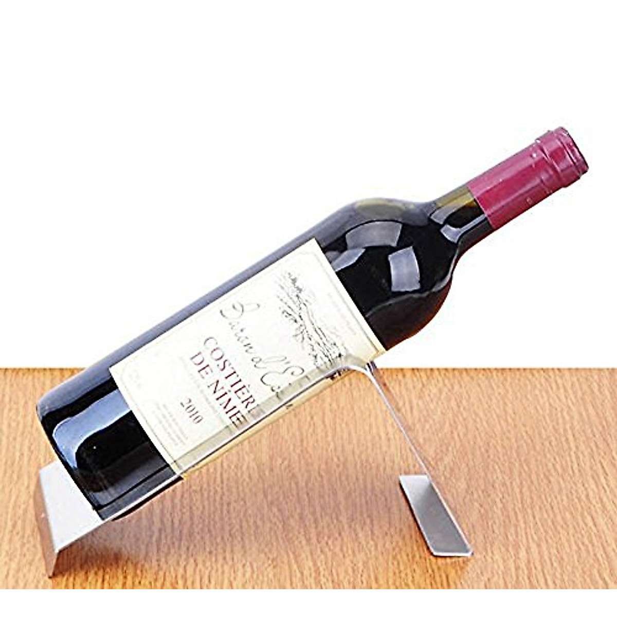 CdyBox Stainless Steel Wine Rack Single Wine Bottle Holder Rack Display (Silver)