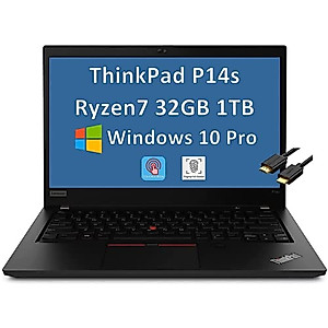 Lenovo 2022 ThinkPad P14s 14" FHD (AMD 8-core Ryzen 7 Pro 4750U (Beat i7-10750H), 32GB RAM, 1TB SSD) Mobile Workstation Business Laptop Backlit, Fingerprint, WiFi 6, Windows 10 Pro / 11 Pro