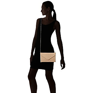 SwankySwans Louis Suede Slim Envelope Party Prom Clutch Bag, Beige (Nude)