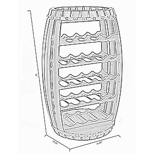 Vintiquewise Rustic Barrel Shaped Wooden Wine Rack for 23 Bottles