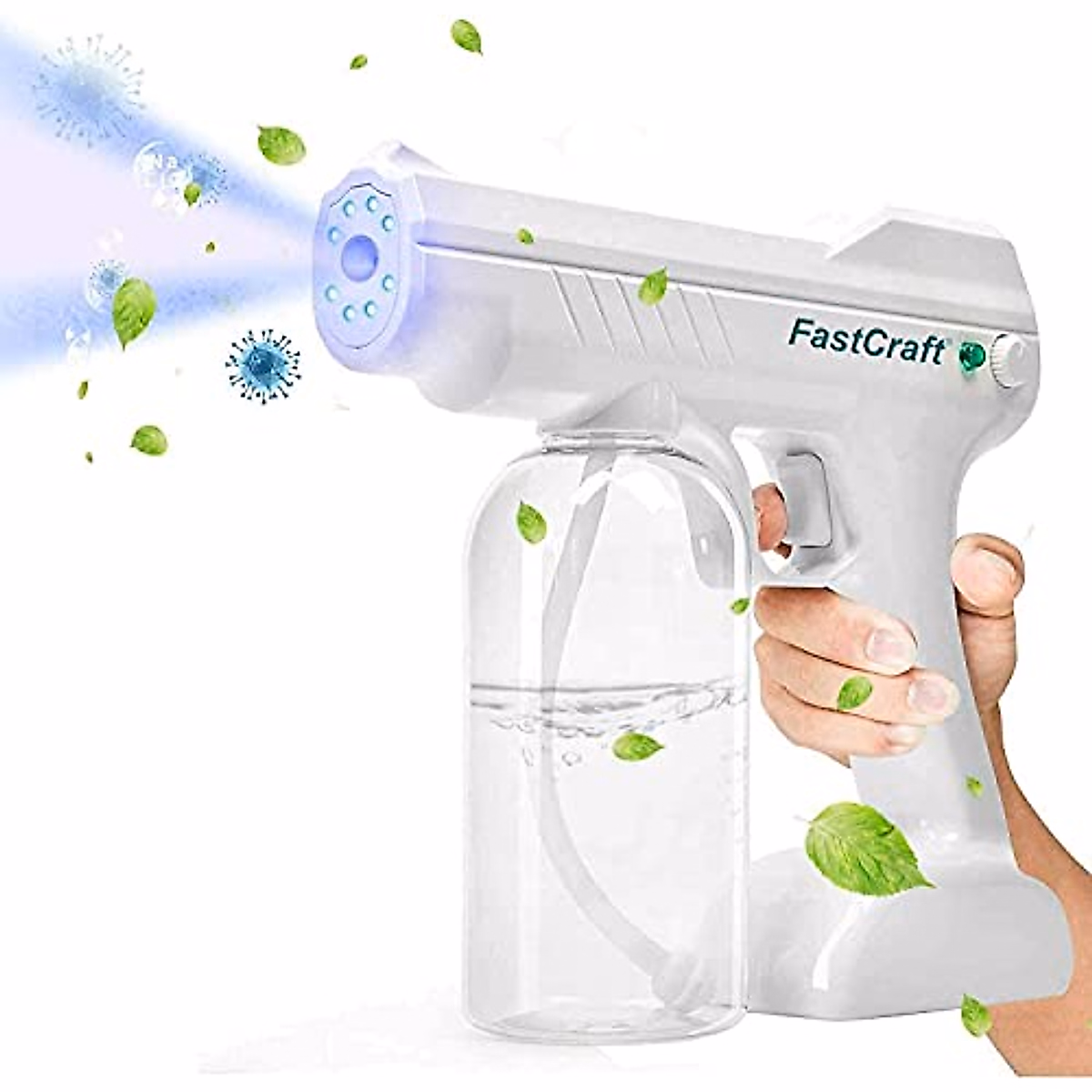 Atomizer Gun Sprayer Blue Light Nano Rechargeable Steam Fogger Gun for Office, School, Restaurant, Garden, Home - Steaming Sprayer Atomizer Gun