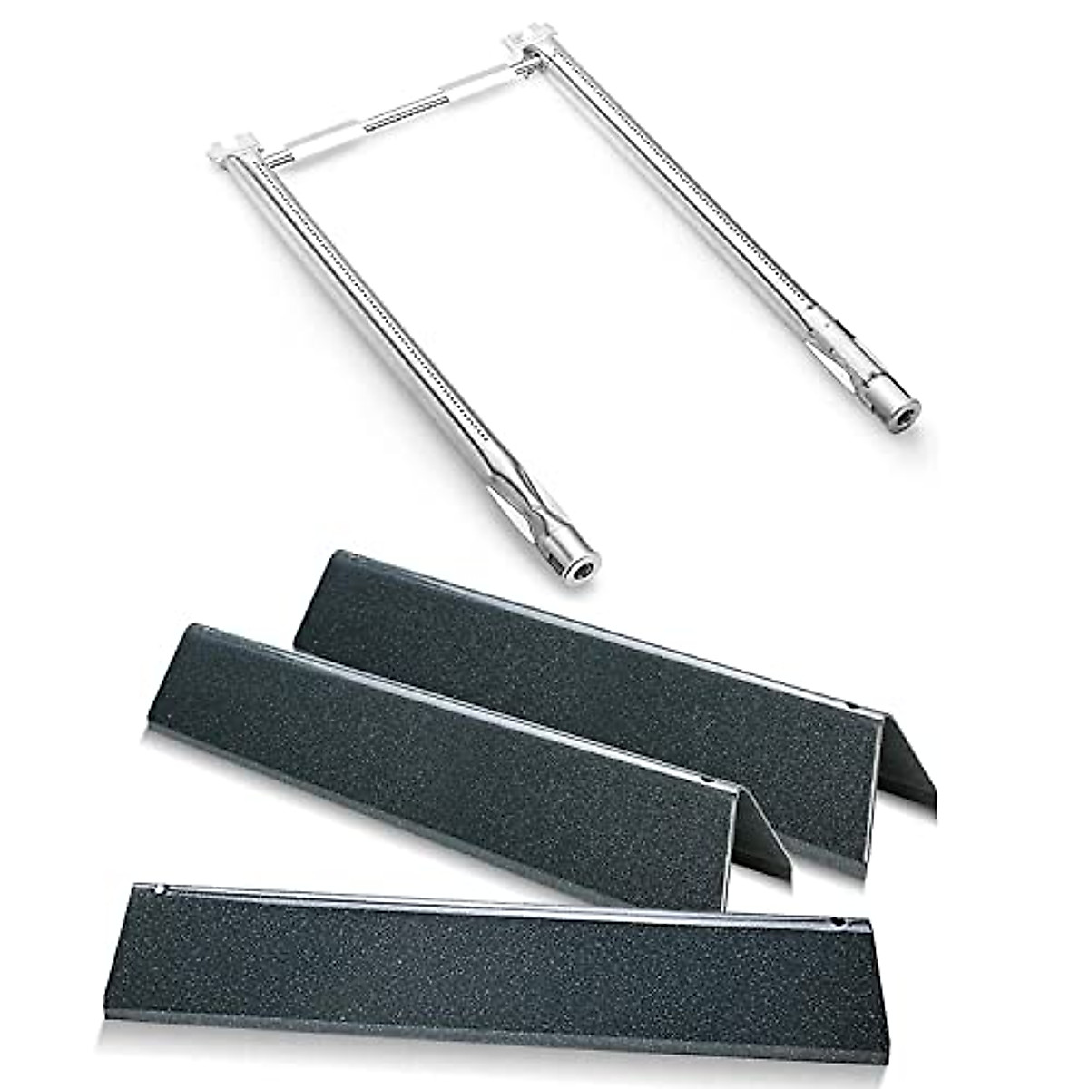 JCLMER Grill Replacement Parts for Weber Spirit I & II 200 with Front Control, Spirit E210, E220, S210, S220, 18" Burner Tube Pipe and 15.3" Flavorizer bar for Weber Spirit 200 Series 7635, 69785