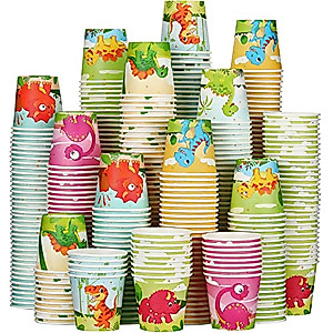 Dingion 1000 Pack 3 oz Bathroom Cups Small Paper Cups Disposable Mouthwash Cups Cute Paper Cups Espresso Cups Disposable Cups for Bathroom, Office, Party, Coffee, Water, Juice, Dinosaur Style