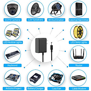 12V 500mA Power Supply Adapter for Yamaha Keyboard YPT, PSR, YPG, DGX, DD, EZ and P Digital Piano and Portable Keyboard Series, Replacement PA-130 PA-130B Keyboard Power Cord