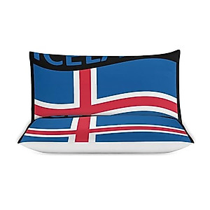 Flag of Iceland Comfortable Duvet Cover Bedding Comforter Set with Zipper Closure Bedroom 86"x70"