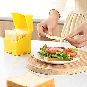 Sliced Cheese Storage Container Cheese Slice Holder Plastic Butter Block Cheese Slice Storage Box with Flip Lid Sliced Cheese Saver Keeper
