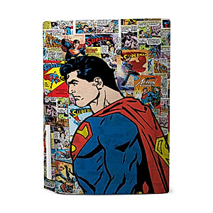 Head Case Designs Officially Licensed Superman DC Comics Character Collage Logos And Comic Book Vinyl Faceplate Sticker Gaming Skin Decal Cover Compatible With PS5 Disc Console & DualSense