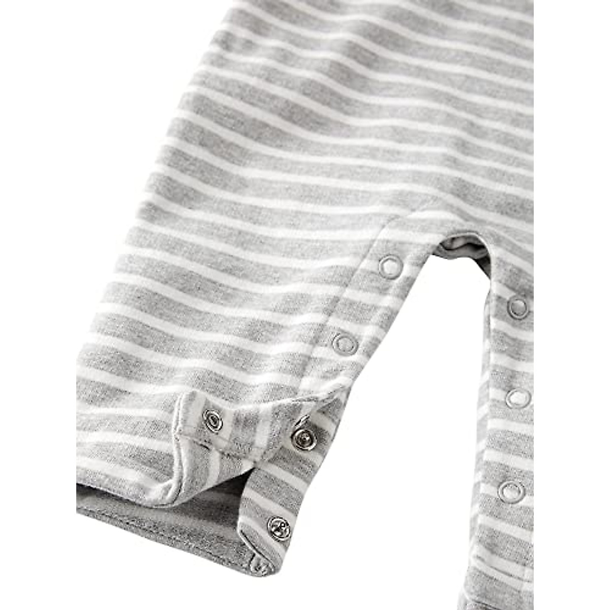 little planet by carter's unisex-baby Terry Jumpsuit made with Organic Cotton, Grey Stripes, 18 Months