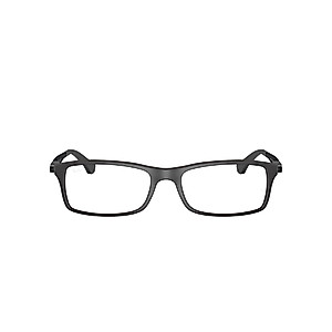 Ray-Ban RX7017 Rectangular Prescription Eyeglass Frames, Black On Green/Demo Lens, 54 mm