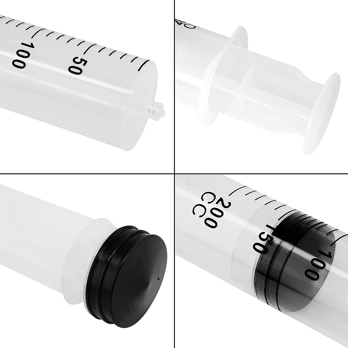 SHAOTONG 200ml Syringe with 2Pcs 40in Handy Plastic Tubing and 18Ga 20Ga Dispensing Needle, for Scientific Labs, Measuring, Watering, Refilling