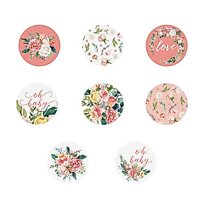 2000pcs Floral Stickers Stickers 1'' 25mm Adhesive Labels Decorative Envelope Seal Stickers for Gifts, Wedding,Birthday, Party,Packaging for Small Business