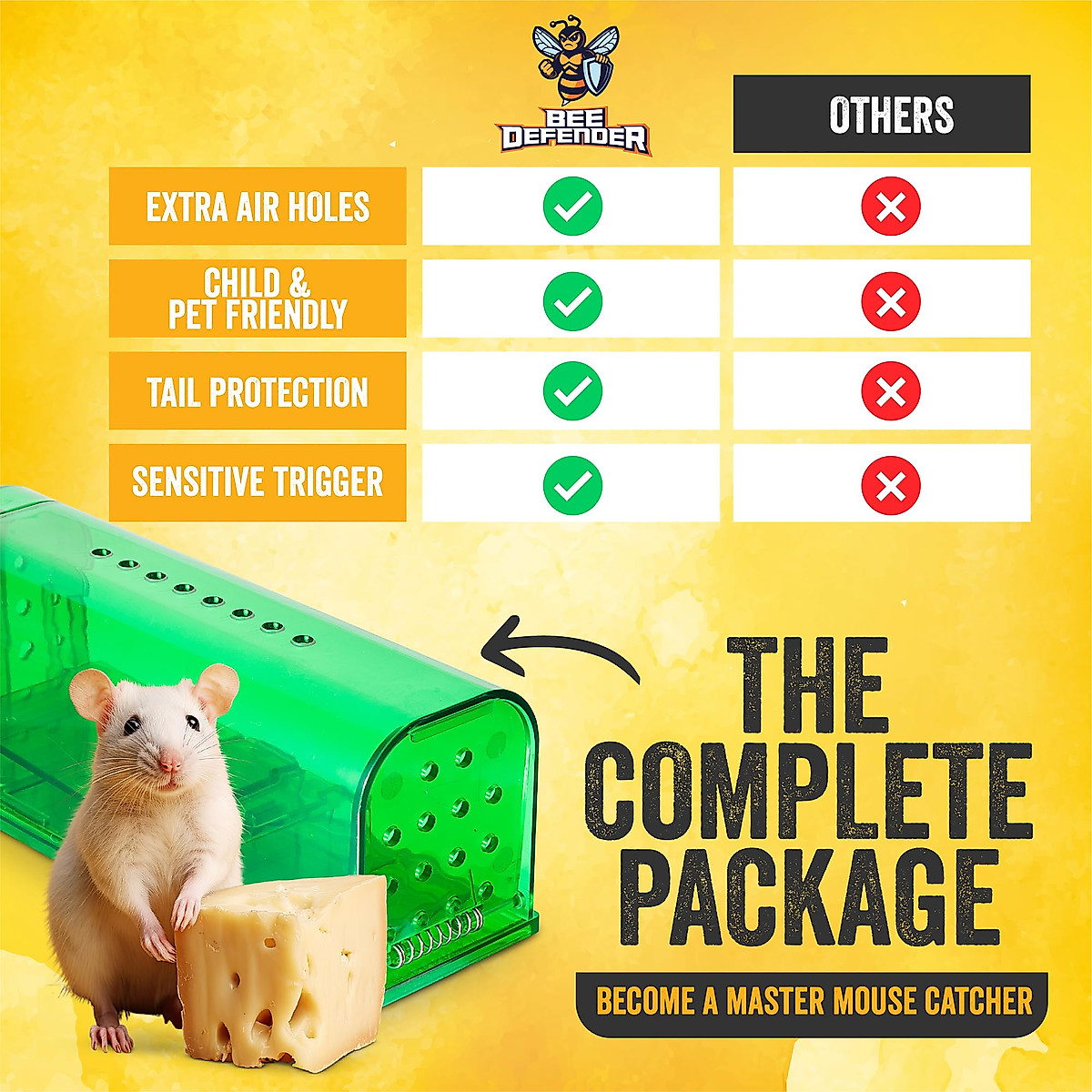 4 Pack Humane Mouse Trap with Easy Release Door, Catch and Release Mouse Traps for Small Spaces, Reusable, No Kill Mouse Traps, Humane Mouse Traps Indoor for Home