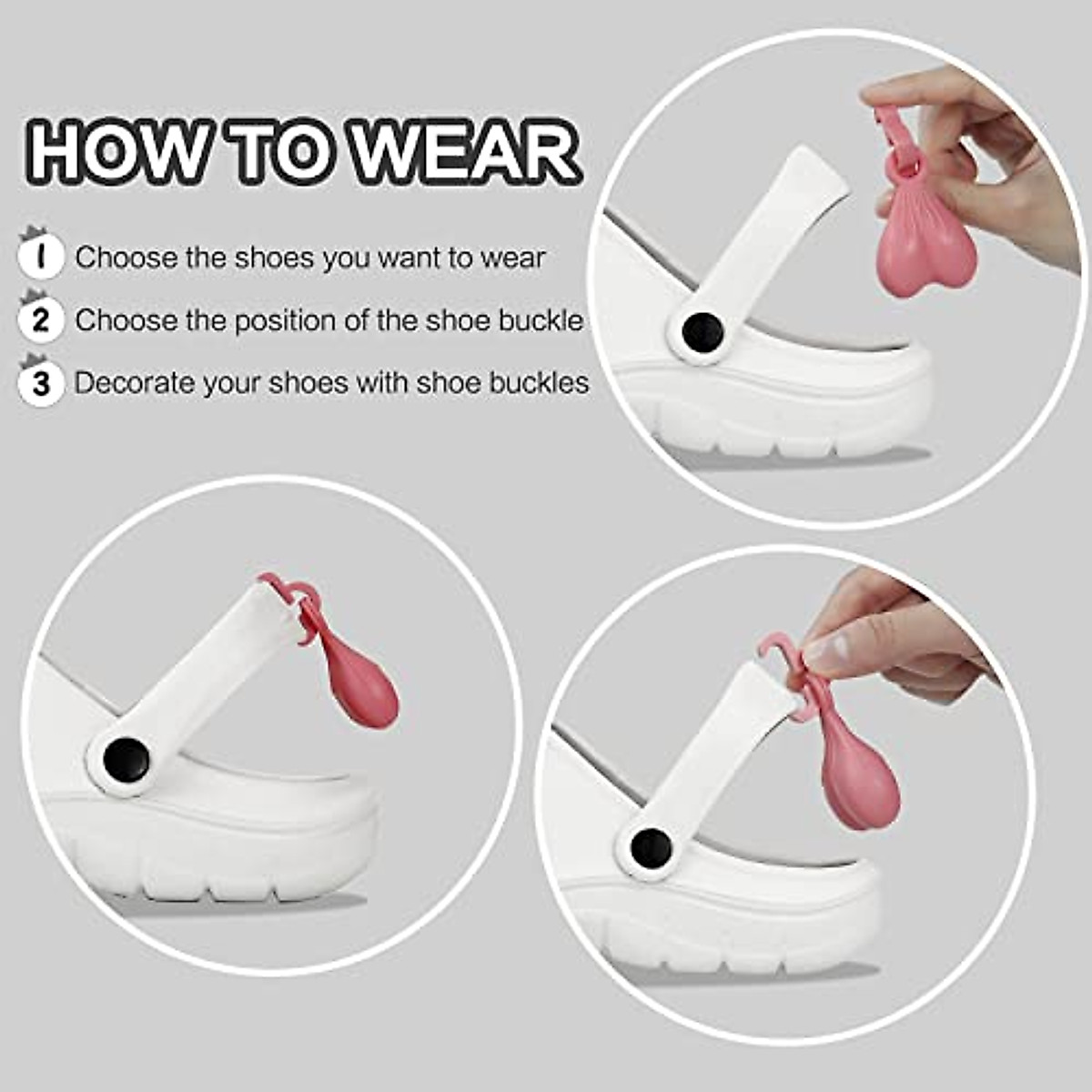 MSEHKM Shoe Nuts/Charms/Balls for your Crocs- Set of 2, Distinctive Funny Shoe Accessories, Noticeable Shoe Clips! Christmas Gifts! Interesting Birthday gift for Men! (Pink Nuts)