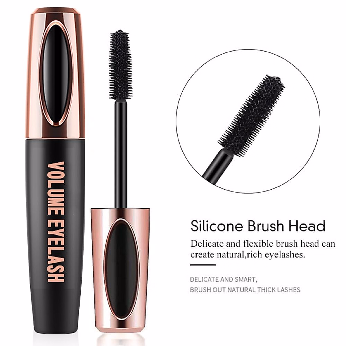 3 PCS 4D Silk Fiber Lash Mascara Waterproof Mascara Eyelash Extension Thicker Voluminous Eyelashes, Smudge-proof, Long-Lasting, Dramatic Extension, Smudge-proof, Hypoallergenic Formula (3 Packs)